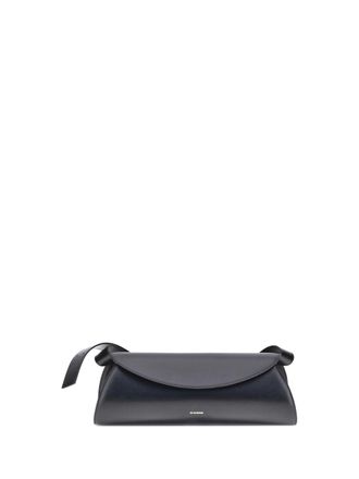 Jil Sander Womens Shoulder Bag Cannolo Black Calf Leather