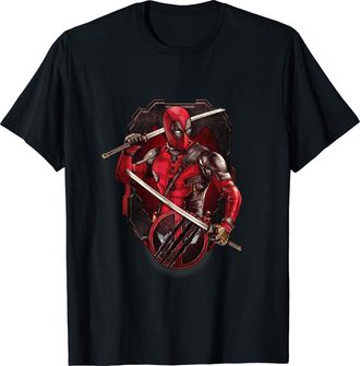 MARVEL Deadpool & Wolverine Double Katana Vignette Poster T-Shirt