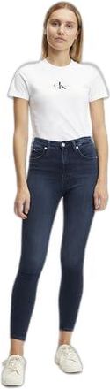 Calvin Klein Jeans High Rise Super Skinny Ankle J20J221586 Pantalons, Denim (Denim Dark), 34W Femme