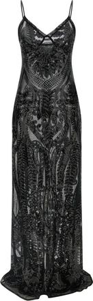 Norma Kamali Femme, Robes, Noir, Taille: 38 FR Robe Longue Semi-Transparente &agrave; Sequins