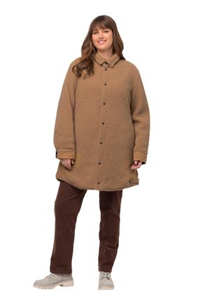 Ulla Popken Damen Landaus Wendejacke Stepp Teddy Jacken, schwarz, 46-48