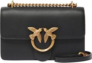 Pinko LOVE ONE MINI DC VITEAU SOIE Femme, Noir, Taille unique, Z99q_noir-antique Gold, Taille unique