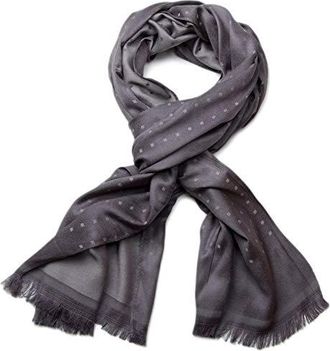 styleBREAKER Longue &eacute;charpe unisexe douce avec franges et motif carr&eacute; discret, motif g&eacute;om&eacute;trique, foulard 01018051, couleur:Gris