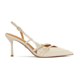 Kazar Leder-Slingback-Pumps mit Streifen verziert - - Shoes - Damen - Beige - 36 EU