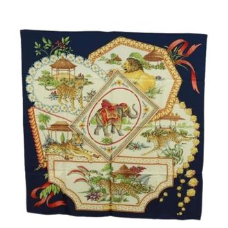 Ferragamo Foulard en soie Pre-owned - Femme - Pre-owned - Bleu - Taille: ONE Size