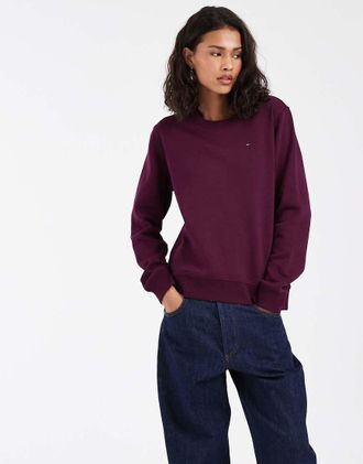 Tommy Jeans Sweat-shirt ras de cou avec logo drapeau - Bordeaux-Rouge