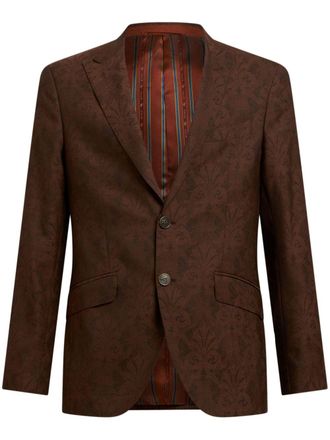 Etro blazer &agrave; motif en jacquard - Marron