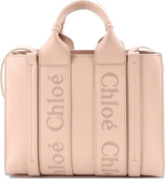 Chlo&eacute; Kleine Woody Convertible Tote Bag aus Leder - Rosa
