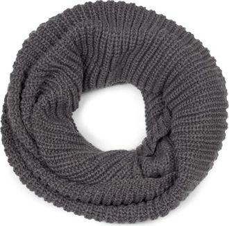 styleBREAKER Écharpe unisexe en tricot fin, écharpe tubulaire unie, écharpe dhiver en tricot à côtes fines, écharpe loop 01018112, couleur:Gris foncé