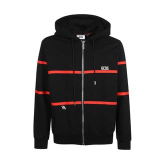 GCDS Logo-Detail Baumwoll-Full-Zip-Sweatshirt - - Sweatshirts & Hoodies - Herren - Schwarzk - XS