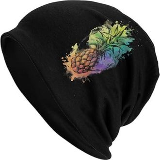 Generic Homme Femme Bonnets Tricot&eacute; Ananas Bonnet dhiver Classique Bonnet &Agrave; Revers Doux Bonnets De Ski pour Cyclisme Quotidien Patinage