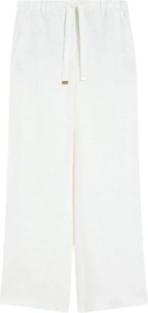 Max Mara Femme, Pantalons, Blanc, Taille: 38 FR Wide Pantalons