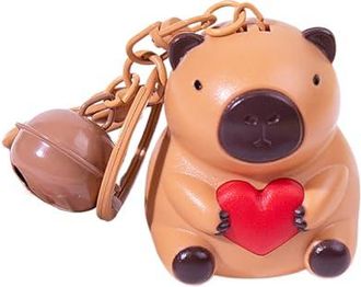 Generic porte-cl&eacute;s Capybara - Breloque lumineuse de sac de dessin anim&eacute; aliment&eacute;e par piles en forme danimal pour portefeuille, adorable figurine daccentuatio