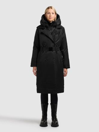 Khujo Trenchcoat KHUJO LEXY, Damen, Gr. XXL, schwarz, 100% Polyamid, unifarben, Raglan&auml;rmel Rippb&uuml;ndchen mit Windstopper, M&auml;ntel, Topseller