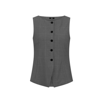 Riani Damenweste mit leicht kariertem Muster - - Jackets - Damen - Grau - M