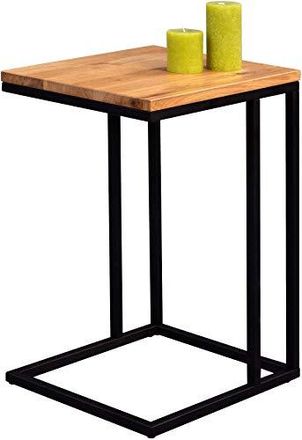 M2 Kollektion Beistelltisch Nick, Gestell Metall schwarz matt, Deckplatte Wildeiche massiv ge&ouml;lt, 22mm