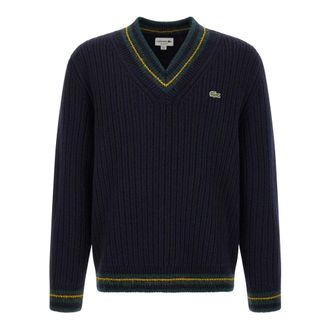 Lacoste Tennis-Pullover mit V-Ausschnitt - - Knitwear - Herren - Blau - L