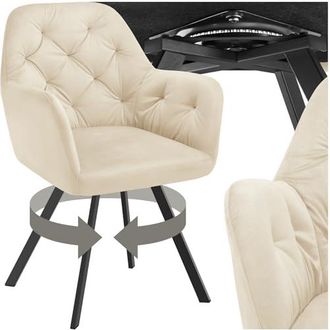 TecTake Chaise pivotante de Salle &agrave; Manger Moderne Fauteuil Salon Chaise Ergonomique Rembourr&eacute;e Confortable Chaise Design Meuble Salon pour Salle &agrave; Manger, Sa