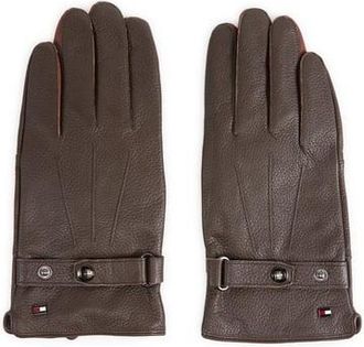 Tommy Hilfiger Gants unis en cuir de ch&egrave;vre