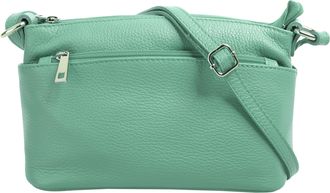 Cluty Umh&auml;ngetasche echt Leder Damen | Made in Italy, Crossbody Bag, Messenger Bag mit Rei&szlig;verschluss, Schultertasche aus Rindleder | 020617