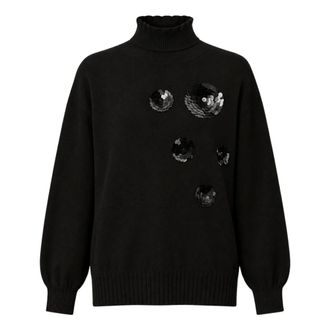 Twinset Pull &agrave; col roul&eacute; - Femme - Pulls - Noir - Taille: 40 FR