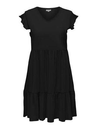 Only Carmakoma Carmay Life Casquette SL Frill JRS Noos Robe midi, Noir, 48-50 Femme