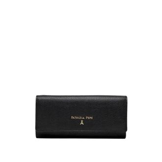 Patrizia Pepe Femme, Accessoires, Noir, Taille: ONE Size Lettering Large Wallet