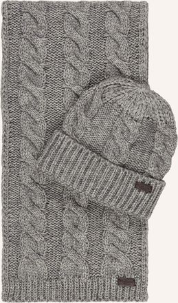 Barbour Set Jesmond: Schal Und Mütze grau