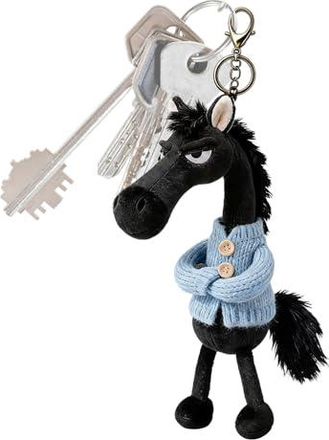 Generic Porte-cl&eacute;s En Peluche Ann&eacute;e Du Cheval 2026 - Pendentif En Peluche Cheval Doux Avec Motif Mascotte | Jolie D&eacute;coration De Sac Et Porte-cl&eacute;s Pour Gar&ccedil;ons