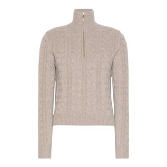Max Mara Rollkragenpullover mit Zopfmuster - - Knitwear - Damen - Beige - S