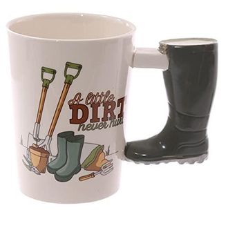 Puckator Tasse Mug Petit D&eacute;jeuner Manche en Forme de Botte de jardin