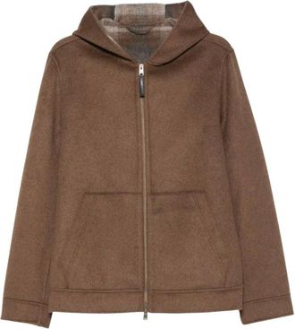 Woolrich Veste &agrave; capuche en double laine - Homme - Sweatshirts et sweats &agrave; capuche - Brun - Taille: L
