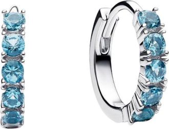 Pandora Pandora Timeless Hellblaue Huggie Ohrringe aus Sterling Silber mit Zirkonia, 293849C01