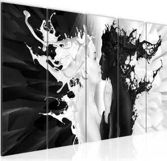 Runa Art Bild Milk und Coffee Wandbilder auf Vlies Leinwand 5 Teilig Wanddekoration Wohnzimmer Schlafzimmer 005056b