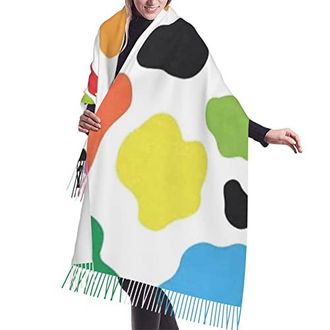 Generic Elégant Écharpe Foulard Motif vache coloré à pois Rainbow Écharpe Femme Unisexe Foulard Femme pour Femmes Party Homme 68X196cm
