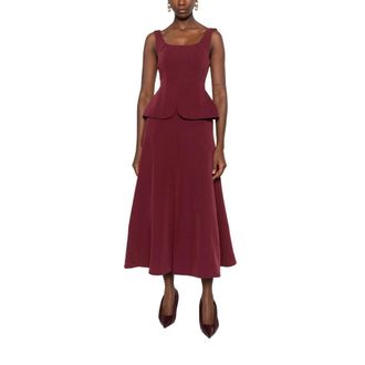 Roland Mouret 007M-Lp Robe Burgu - Femme - Robes - Rouge - Taille: 40 FR