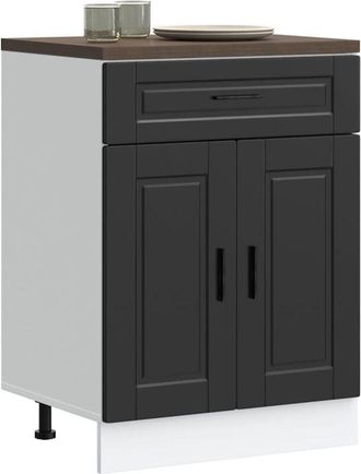 vidaXL Vidaxl - Armoire de cuisine Porto noir bois dingénierie