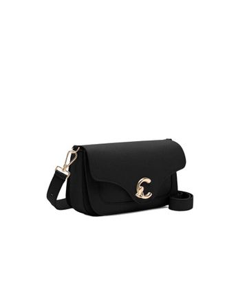 Coccinelle Pebbled Leather Shoulder Bag - Black