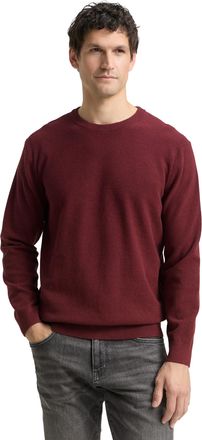 Tom Tailor Herren 1047570 Strickpullover aus Bio-Baumwolle, 39101-Bordeaux Melange, XL