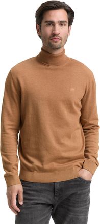 Tom Tailor Herren 1048013 Rollkragenpullover aus Baumwolle, 39098-Mid Brown Melange, 3XL