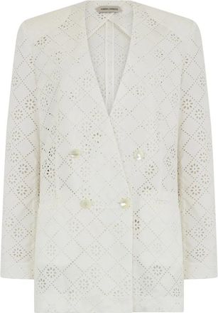 Alberta Ferretti Femme, Vestes, Blanc, Taille: 38 FR Blazer Crois&eacute;