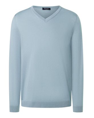 Maerz Leichter Pullover aus Merinowolle mit V-Ausschnitt in