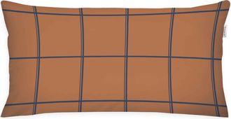 Tom Tailor Flanell-Kissenh&uuml;lle, 40x80 cm, 100% Baumwolle/ Flanell, Mit Wendemotiv und farbigem Markenrei&szlig;verschluss, LARGE CHECK Blau, Braun (Dark Navy & Rusty R