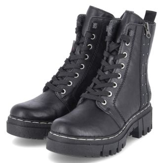 Rieker 74044-00 Schn&uuml;rstiefel Synthetik Damen in schwarz - Gr. 41
