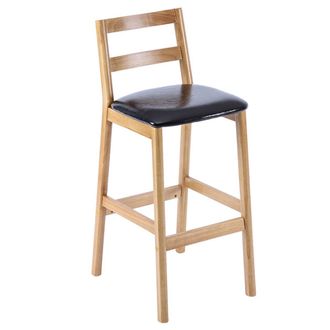 Generic Moderne Barhocker aus Leder in Tresenh&ouml;he mit R&uuml;ckenlehne und Fu&szlig;st&uuml;tze - K&uuml;cheninselst&uuml;hle f&uuml;r Restaurant, B&uuml;ro, Caf&eacute;