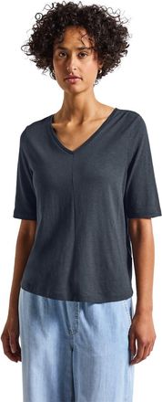 Street One Damen 3226714 V-Neck T-Shirt, Deepwater Blue, 38 EU