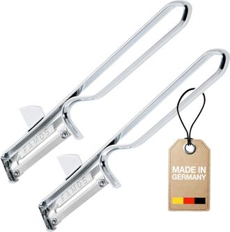 Westmark 2 Universal-Sparschäler/Pendelschäler mit geschärftem Ausstecher, Edelstahlklinge, Famos, Metall/Verchromt, 106122E4