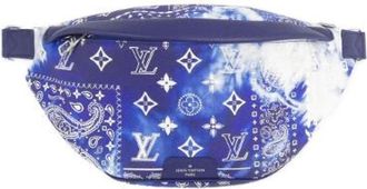 Louis Vuitton Pre-owned Monogram Bandana Discovery Sac banane en cuir pour femme - Femme - Pre-owned - Bleu - Taille: ONE Size