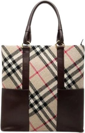 Burberry Sac cabas en laine Pre-owned - Femme - Pre-owned - Beige - Taille: ONE Size