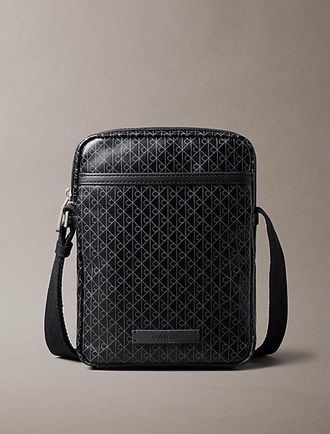 Calvin Klein Reporter-bag Mit Durchgehendem Emblem-logo - Black Aop - Herren - Einheitsgr&ouml;&szlig;e